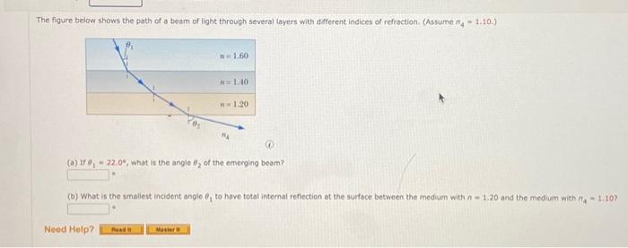 Solved figure below shows the path of a beam of light | Chegg.com