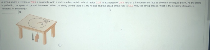 Solved A string under a tension of 59.5 N is used to whirl a | Chegg.com