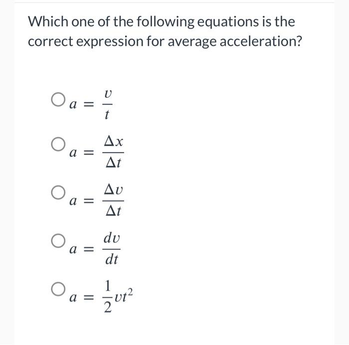 Solved Which one of the following equations is the correct | Chegg.com
