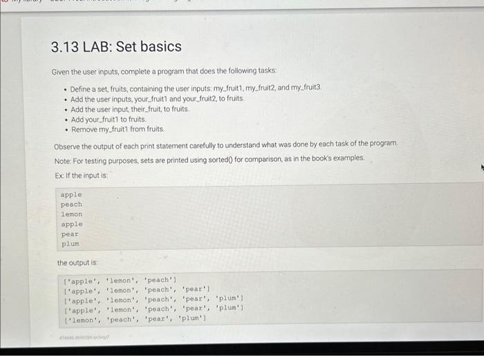 Solved Given the user inputs, complete a program that does | Chegg.com