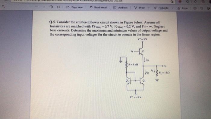 Solved + Page A Readed m Add test VD AM Q.5. Consider the | Chegg.com