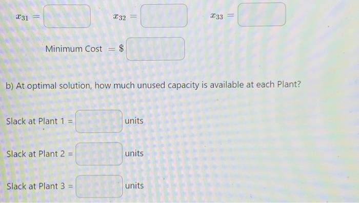 Solved The following table is a transportation matrix | Chegg.com