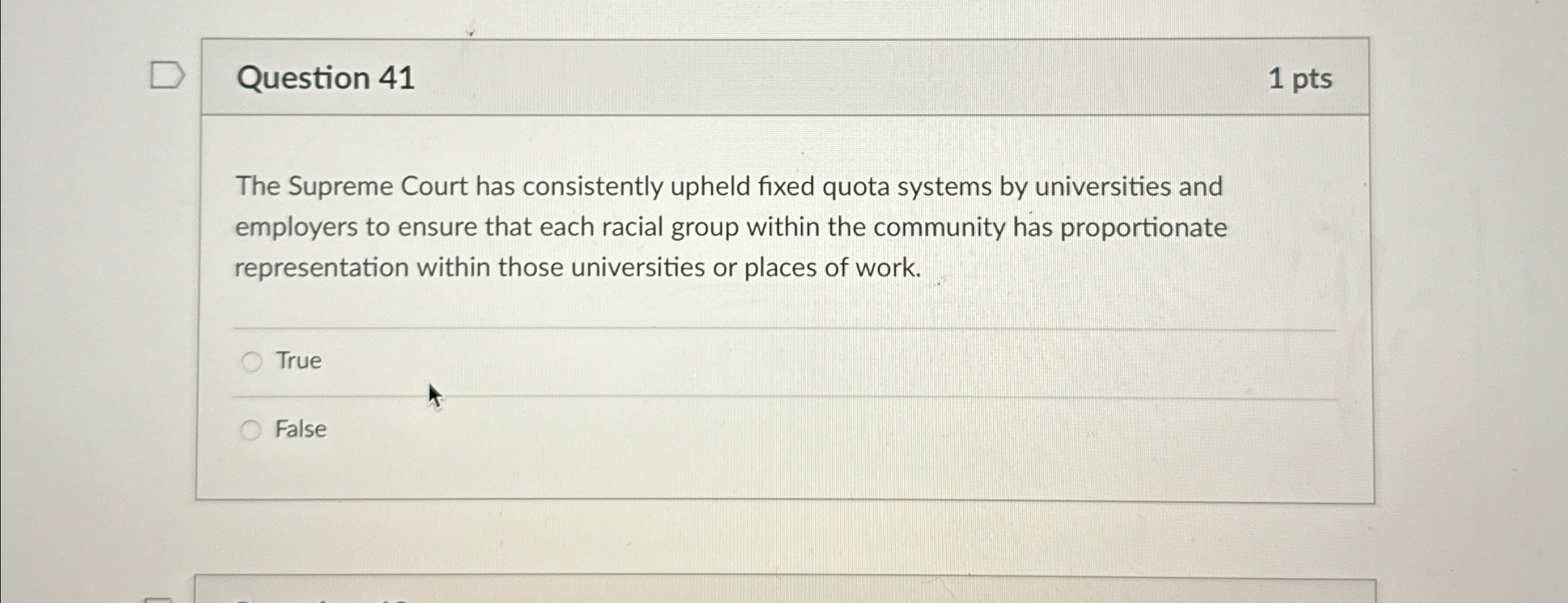 Solved Question 411 ﻿ptsThe Supreme Court has consistently | Chegg.com