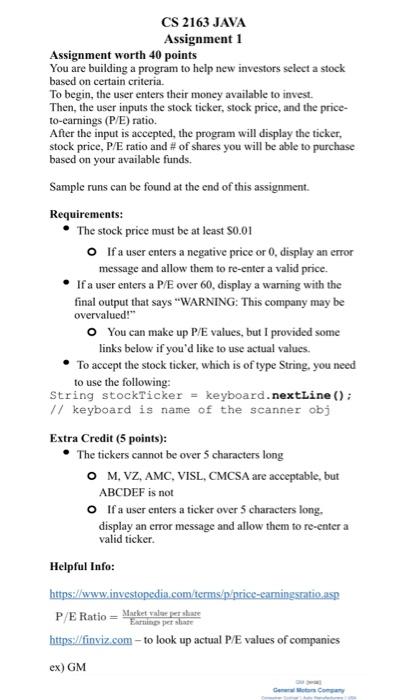 Solved CS 2163 JAVA Assignment 1 Assignment worth 40 points | Chegg.com