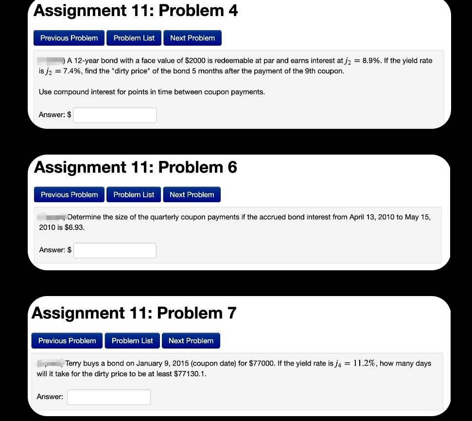 Solved Assignment 11: Problem 4 Previous Problem Problem | Chegg.com Solved Assignment 11: Problem 4 Previous Problem Problem | Chegg.com