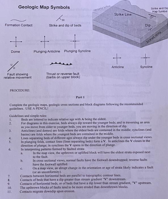 Complete the geologic maps, geologic cross sections | Chegg.com
