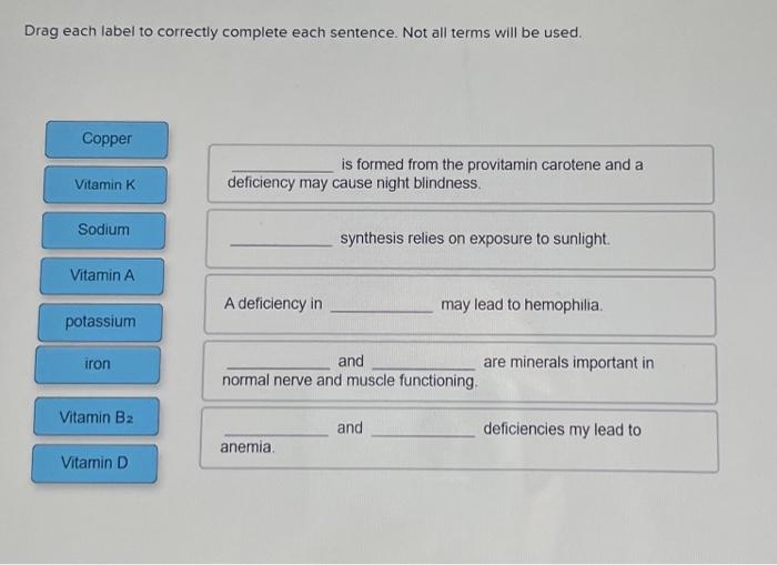 Solved Drag each label to correctly complete each sentence. | Chegg.com