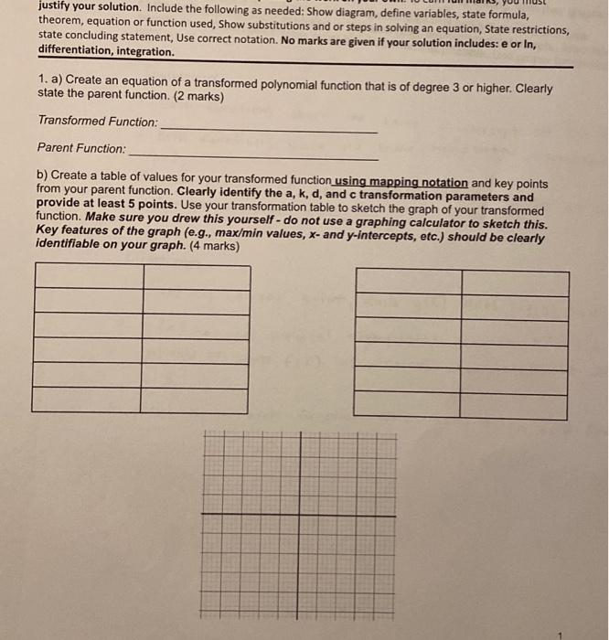 Solved justify your solution. Include the following as | Chegg.com