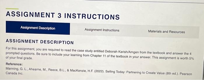 ASSIGNMENT 3 INSTRUCTIONS Assignment Instructions | Chegg.com