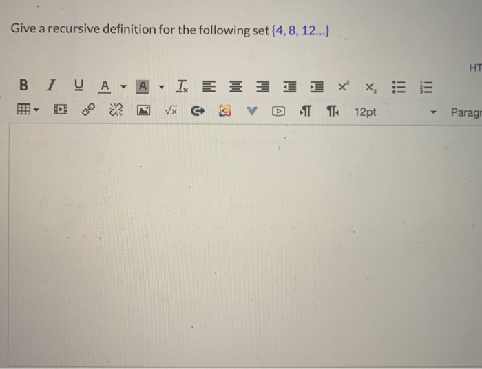 Solved Give a recursive definition for the following set | Chegg.com