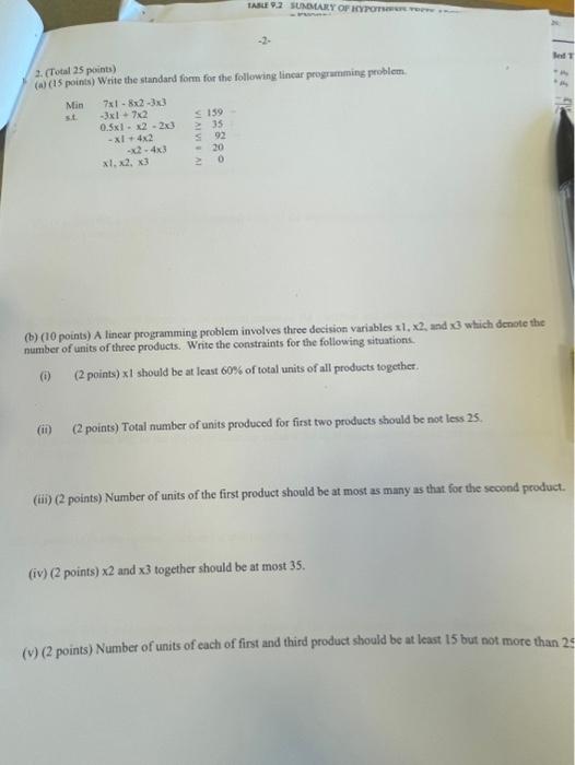 Solved 2. (Total 25 points) (a) (15 points) Write the | Chegg.com