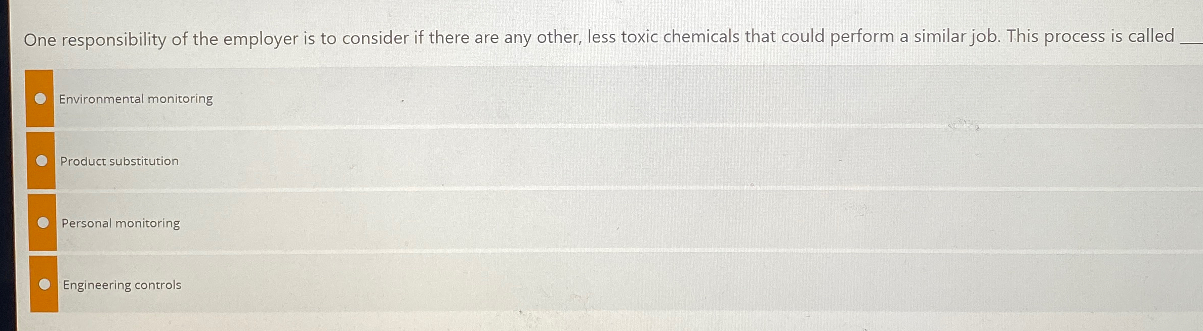 Solved One responsibility of the employer is to consider if | Chegg.com