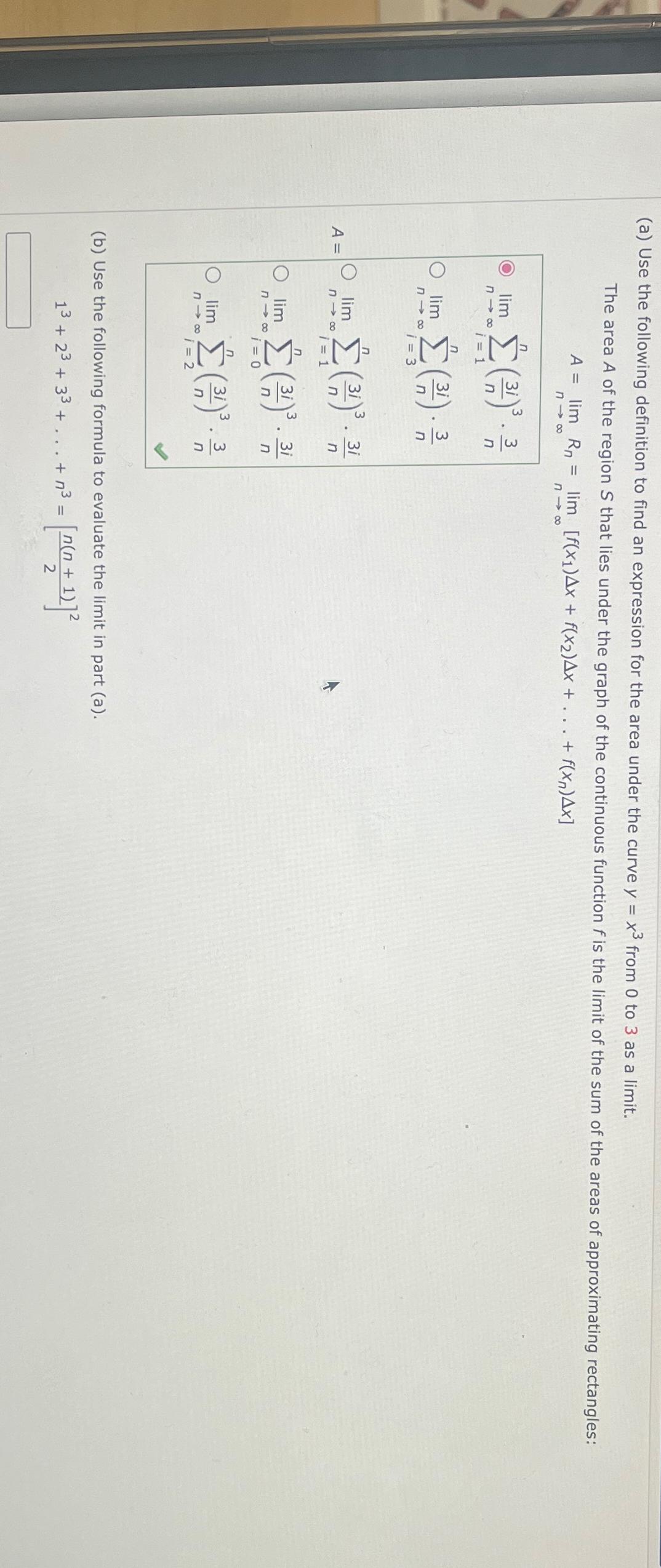 Solved (a) ﻿Use the following definition to find an | Chegg.com