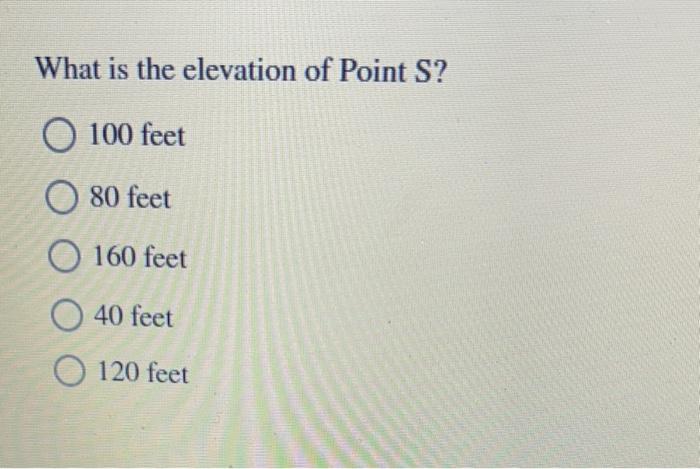 Solved What is the elevation of Point S ? 100 feet 80 feet | Chegg.com