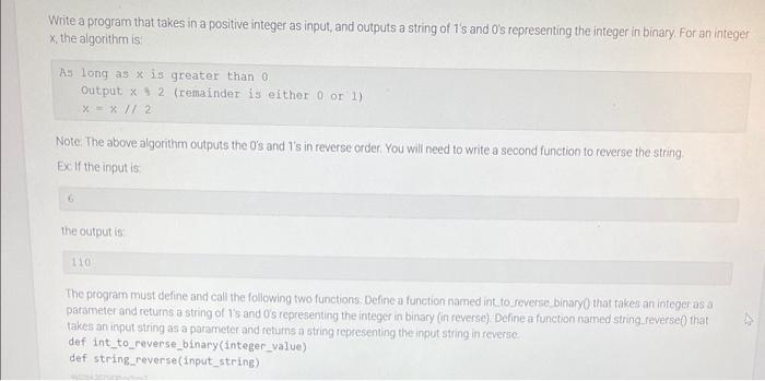 Solved Write a program that takes in a positive integer as | Chegg.com