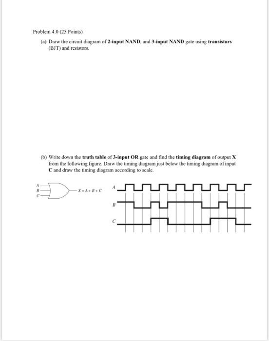Solved Problem 4.0 (25 Points) (a) Draw the circuit diagram | Chegg.com