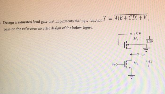 Solved - Design a saturated-load gate that implements the | Chegg.com