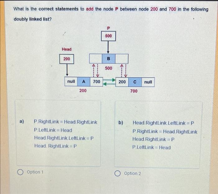Solved What is the correct statements to add the node P | Chegg.com