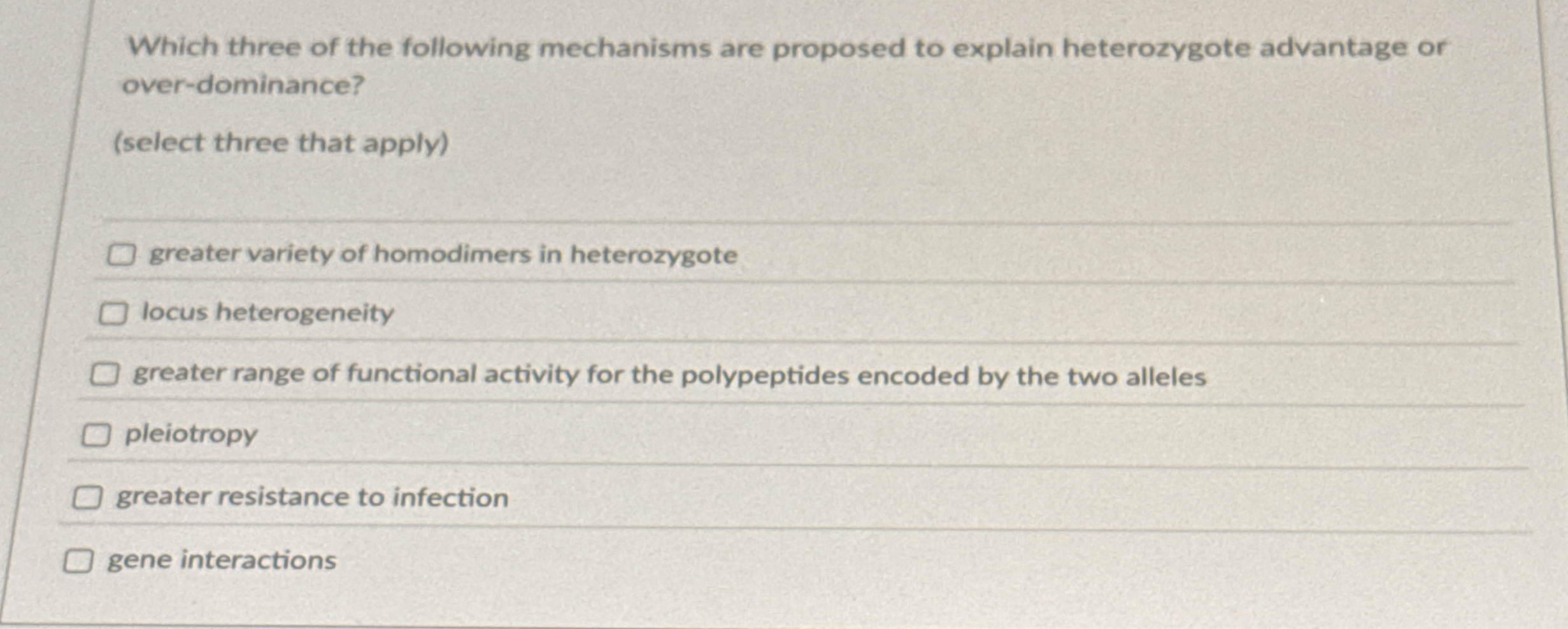 Solved Which three of the following mechanisms are proposed | Chegg.com