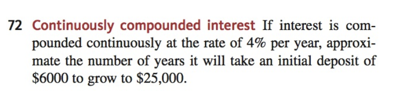Solved 72 ﻿Continuously compounded interest If interest is | Chegg.com