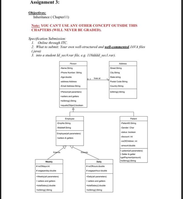 Solved Assignment 3 Objectives Inheritance Chapterl 1 3667