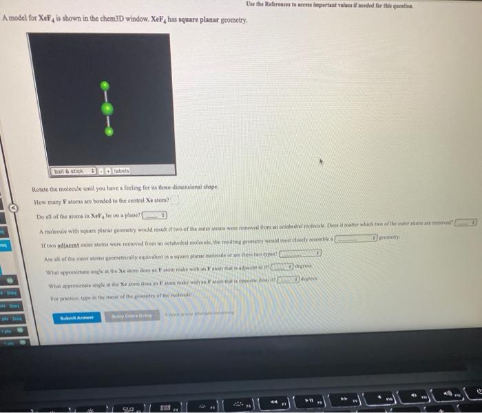 Solved A model for BrF; is shown in the Imol window. BrF, | Chegg.com