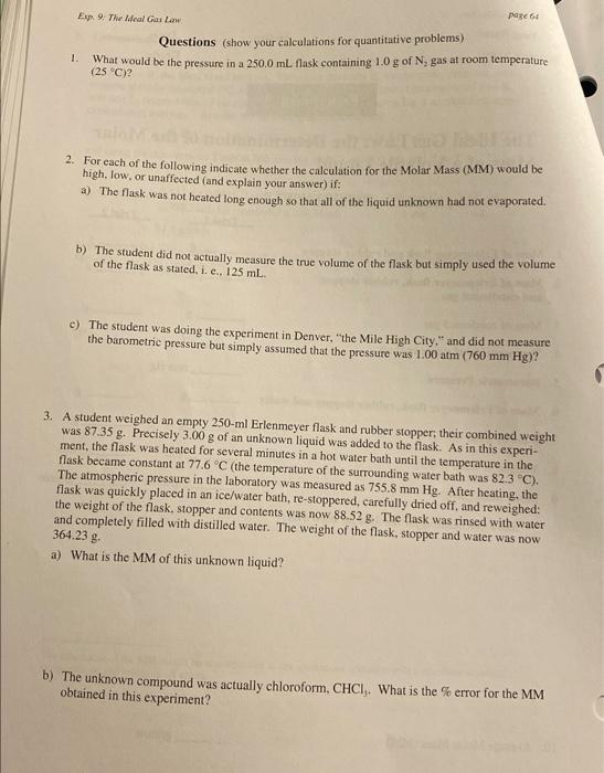 Solved Questions (show your calculations for quantitative | Chegg.com