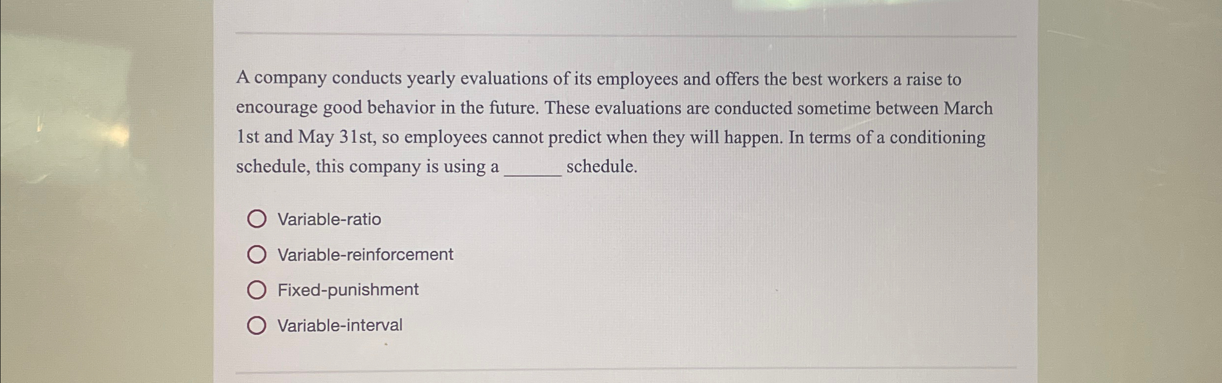 Solved A company conducts yearly evaluations of its | Chegg.com
