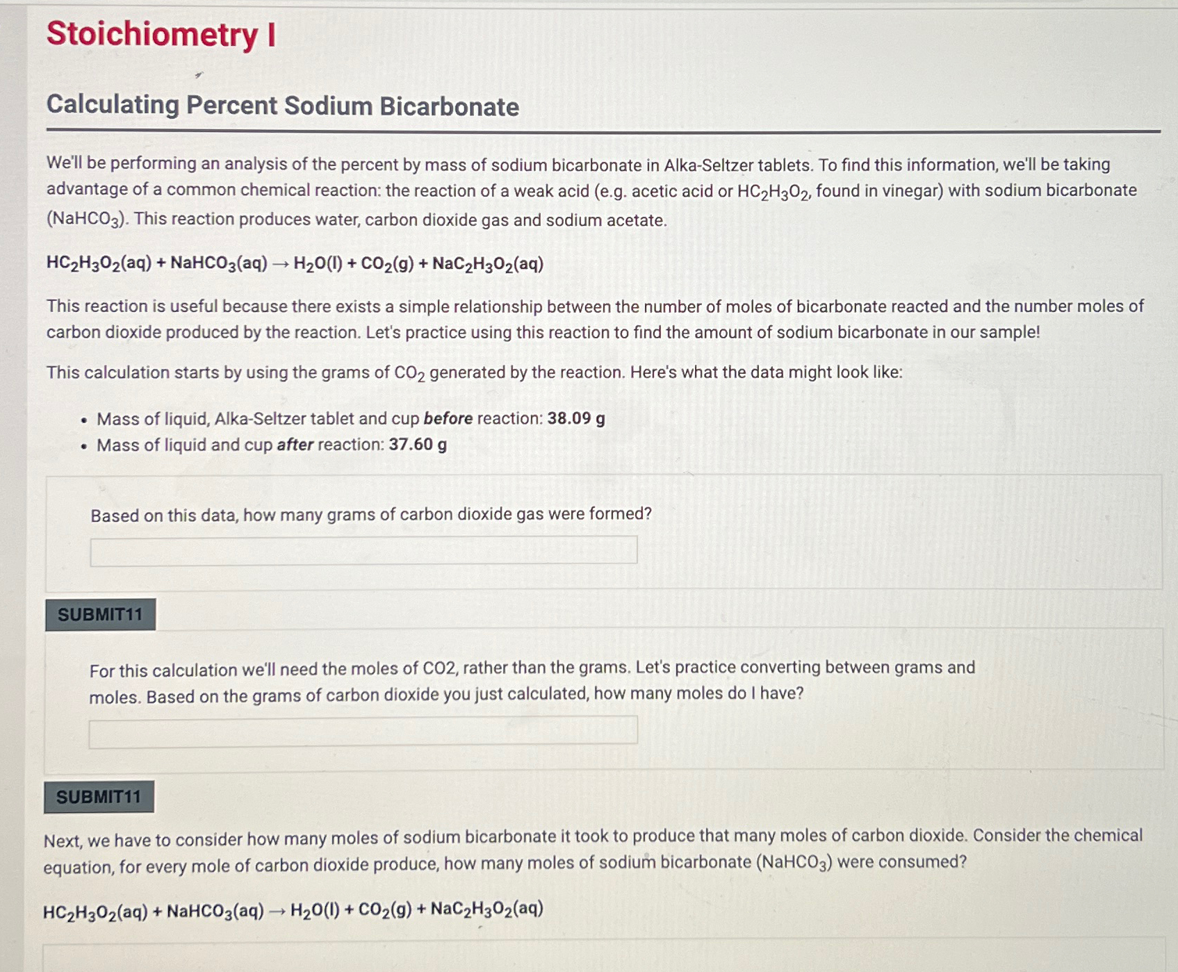 Solved Stoichiometry ICalculating Percent Sodium | Chegg.com
