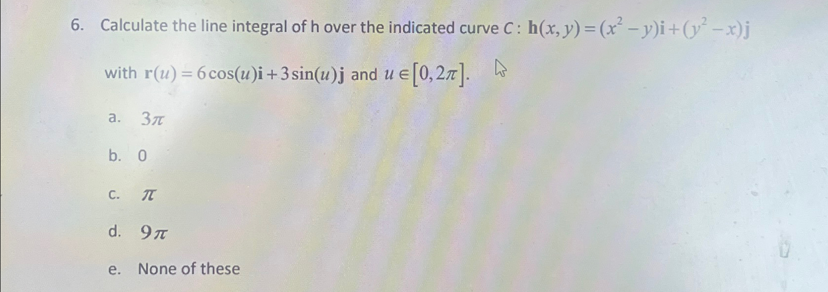 Solved Calculate the line integral of h over the indicated | Chegg.com