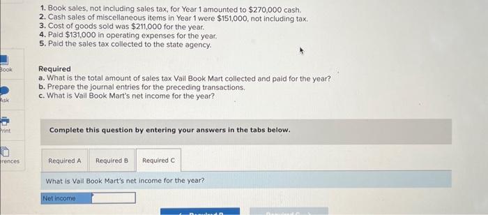 Solved Exercise 9-3A (Algo) Recording sales tax LO 9-2 Vail | Chegg.com
