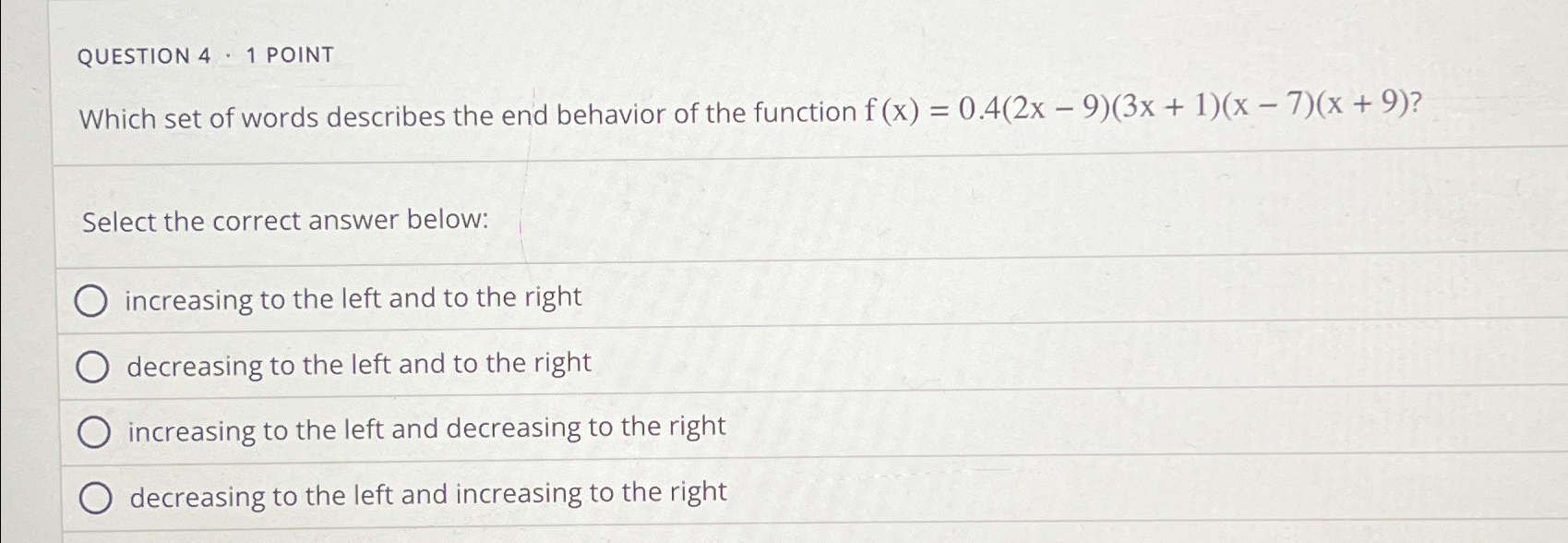 Solved Question 4 1 ﻿pointwhich Set Of Words Describes The 