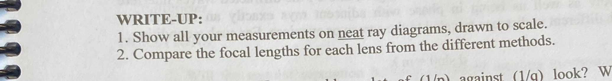 Solved WRITE-UP:Show all your measurements on neat ray | Chegg.com