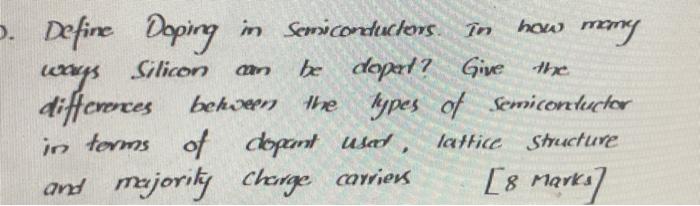 Solved in hoa nở an urys Silicon 5. Define Doping in | Chegg.com