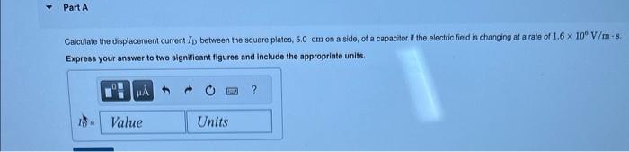 Solved Calculate the displacement current ID between the | Chegg.com
