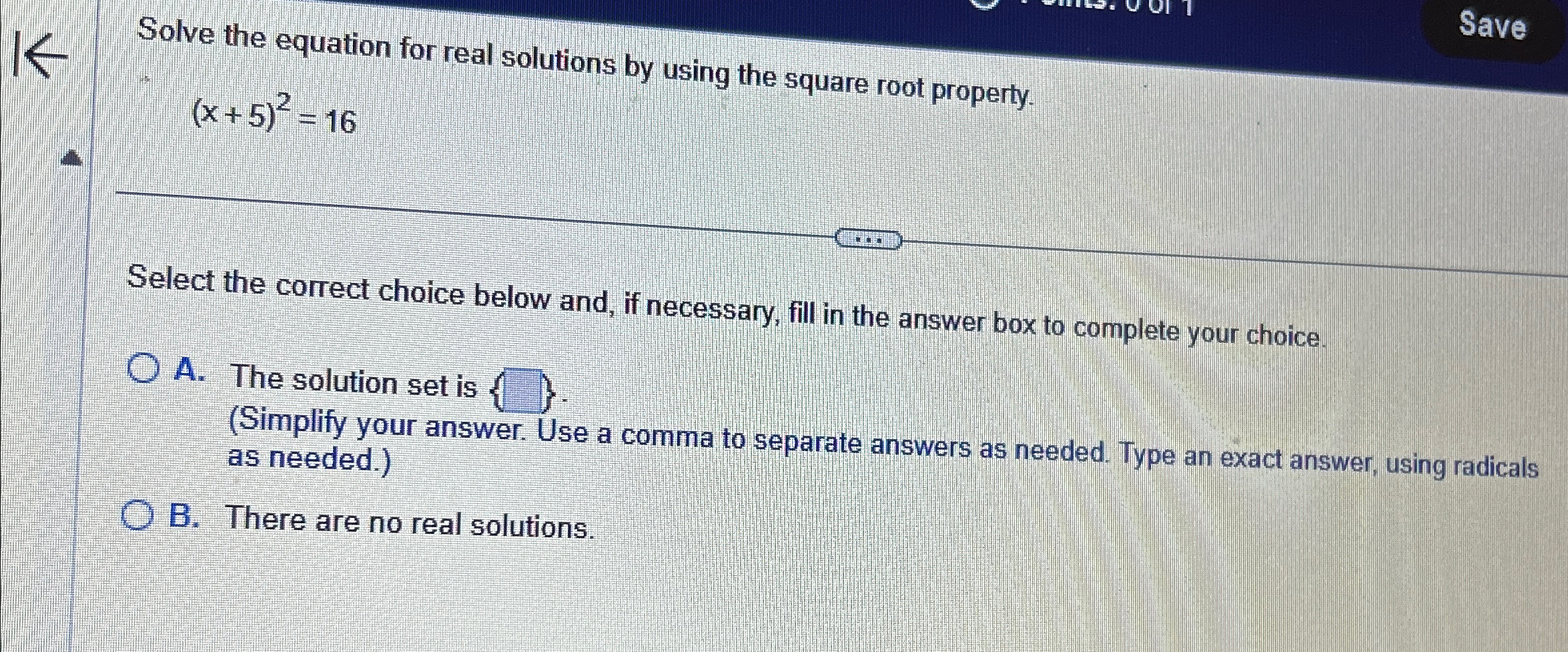 Solved Solve the equation for real solutions by using the | Chegg.com