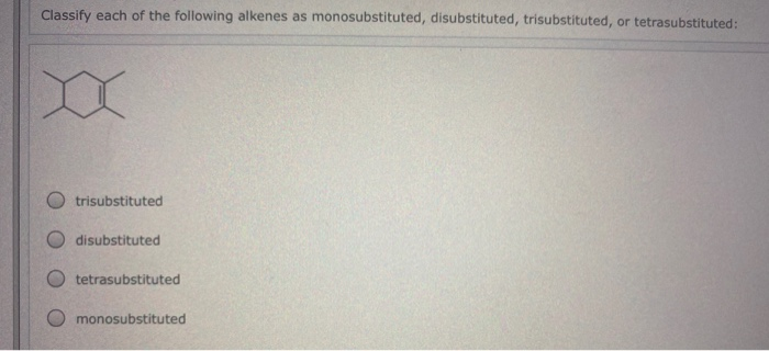 Solved Classify each of the following alkenes as | Chegg.com