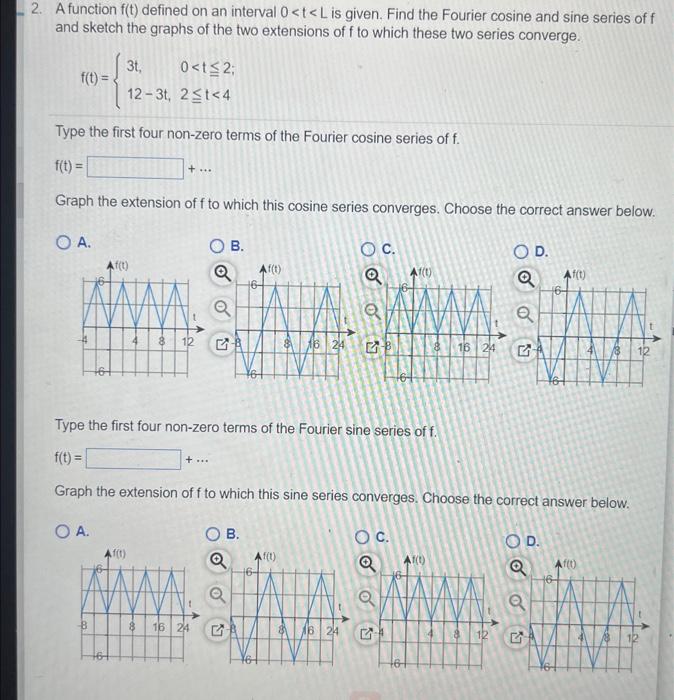 Solved A function f(t) defined on an interval 0 | Chegg.com