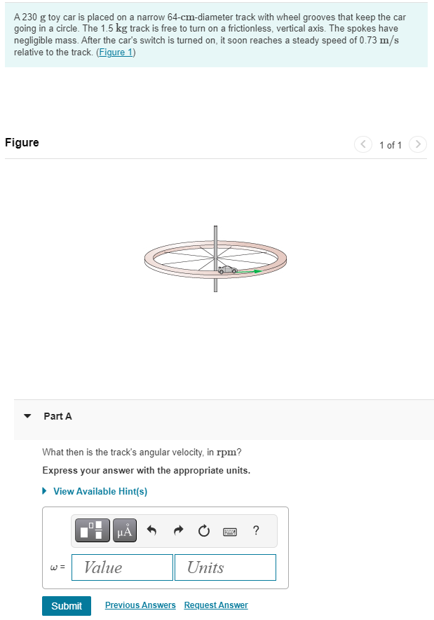 Solved A 230g ﻿toy car is placed on a narrow 64 -cm-diameter | Chegg.com