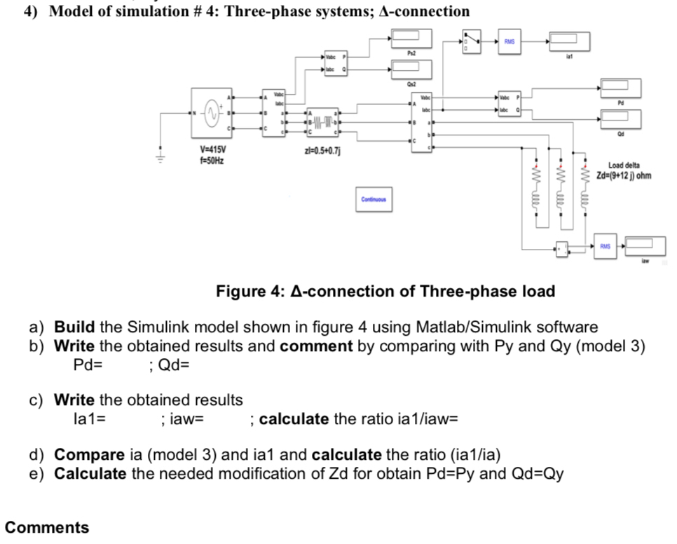 Model of simulation # 4: Three-nhase svstems: | Chegg.com