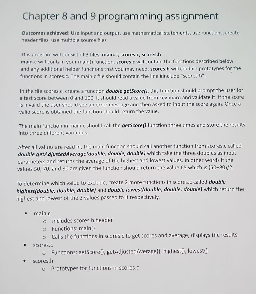 Solved Outcomes achieved: Use input and output, use | Chegg.com