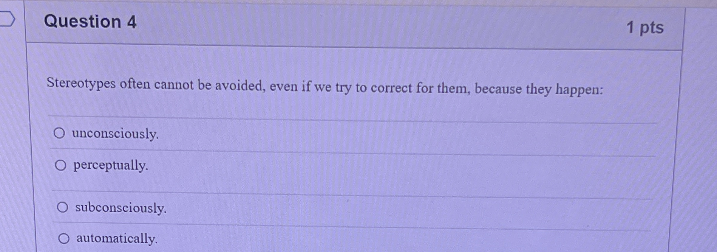 Solved Question 41 ﻿ptsStereotypes often cannot be avoided, | Chegg.com