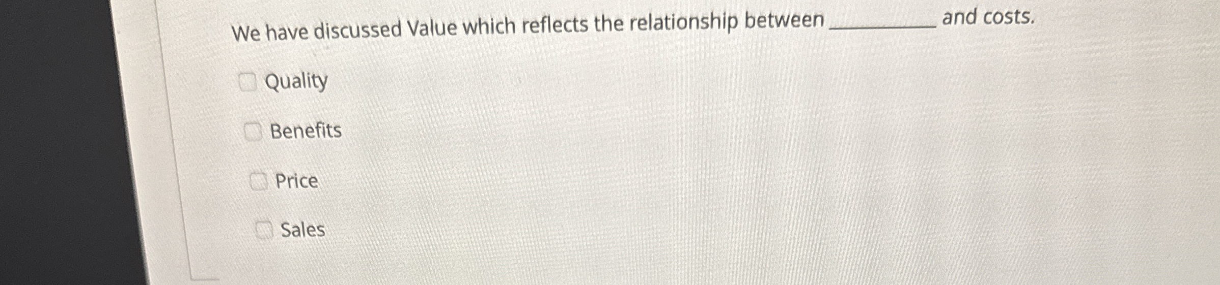 Solved We have discussed Value which reflects the | Chegg.com