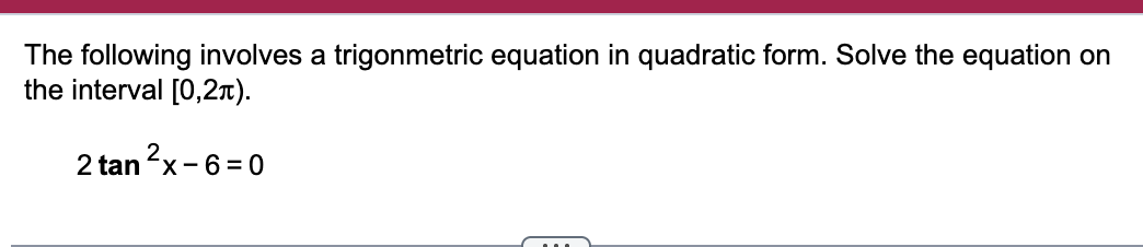 The following involves a trigonmetric equation in | Chegg.com