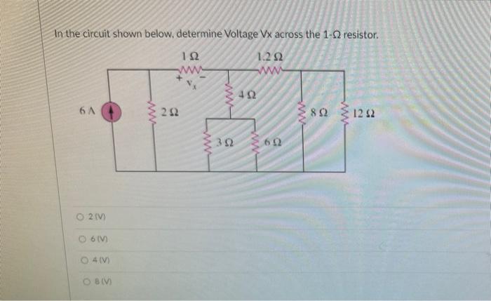 Solved In the circuit shown below. determine Voltage Vx | Chegg.com