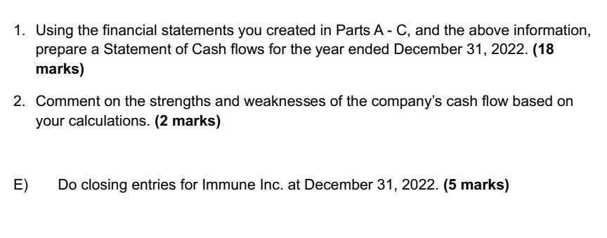 Solved Below is the draft trial balance for Immune Inc. as | Chegg.com