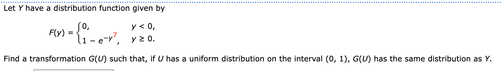 Solved Let Y ﻿have a distribution function given | Chegg.com