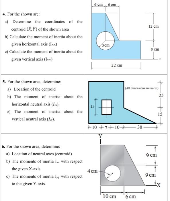 Solved Centroid and Moment of Inertia 1. For the given | Chegg.com