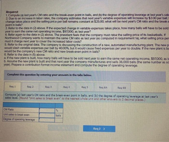 Solved Problem 6-20 CVP Applications: Break-Even Analysis; | Chegg.com