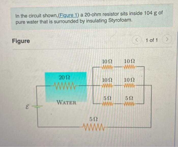 Solved In the circuit shown, (Figure 1) a 20-ohm resistor | Chegg.com